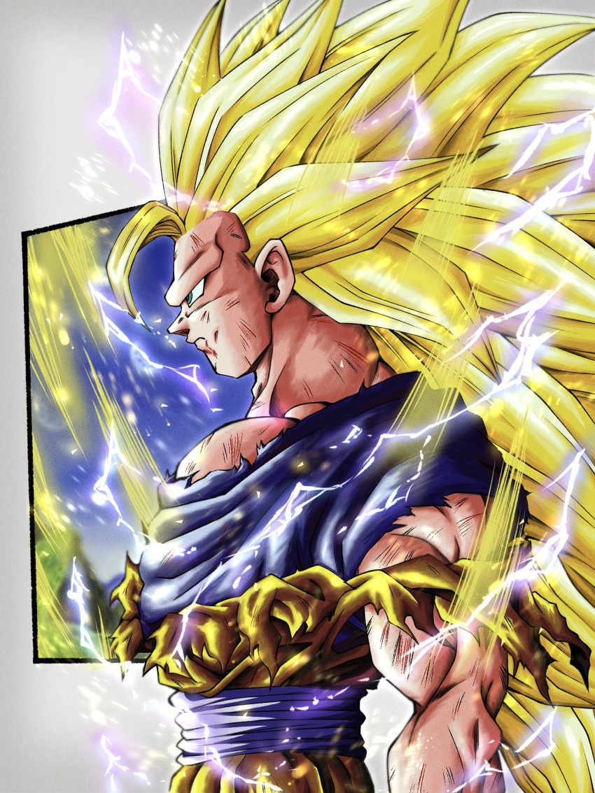 Safebooru - 1boy aura dougi dragon ball dragon ball z electricity from side highres hiro ...