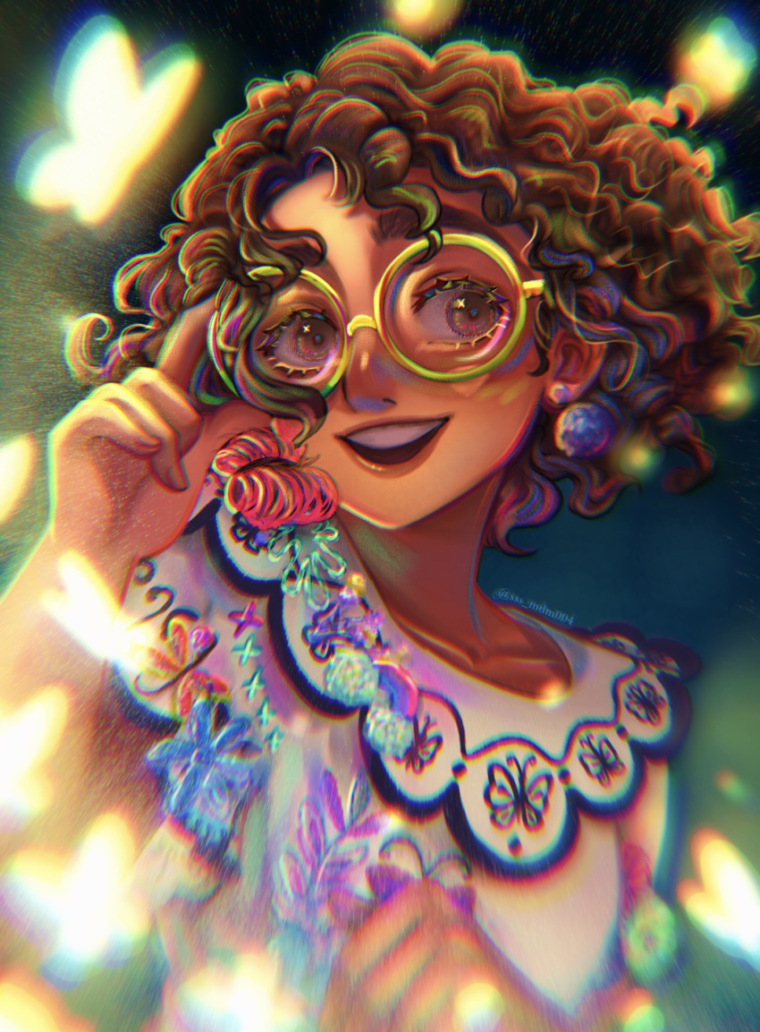 Safebooru - 1girl brown eyes brown hair curly hair dark-skinned female dark-skinned male dark ...