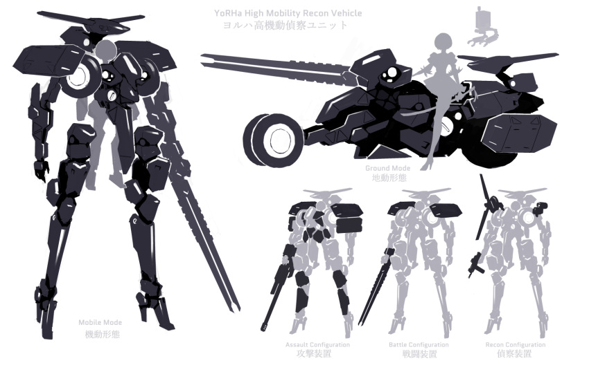 Safebooru - 2b (nier:automata) bicycle english text highres mecha nier ...