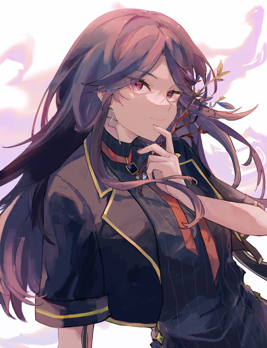 Safebooru - 1girl absurdres black hair black jacket black shirt character request closed mouth ...