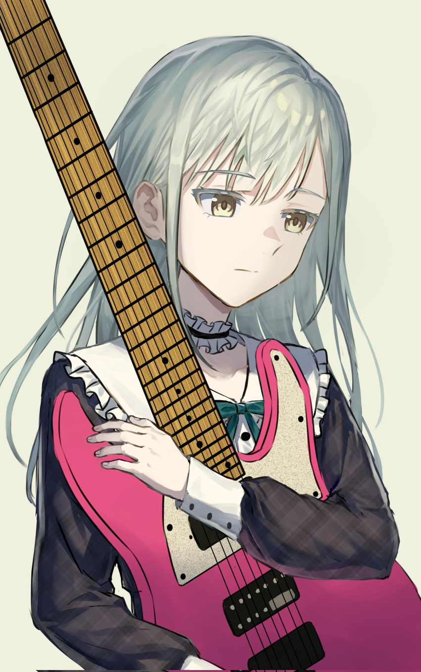 Safebooru - 1girl 7-string guitar bang dream! bang dream! it's mygo!!!!! black choker black ...