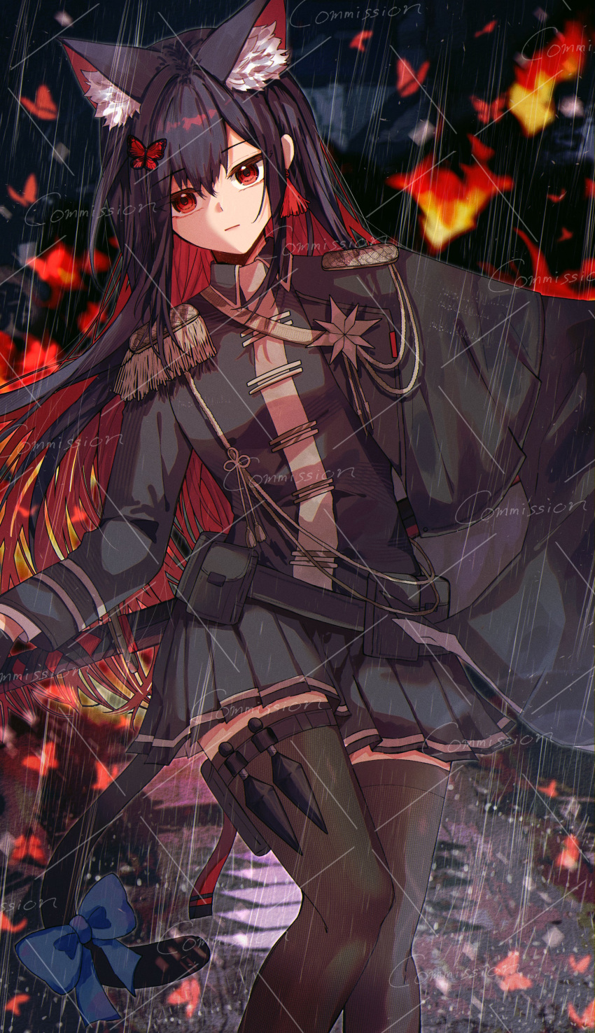 Safebooru - absurdres animal ears black hair cat ears cat tail highres original red eyes ...