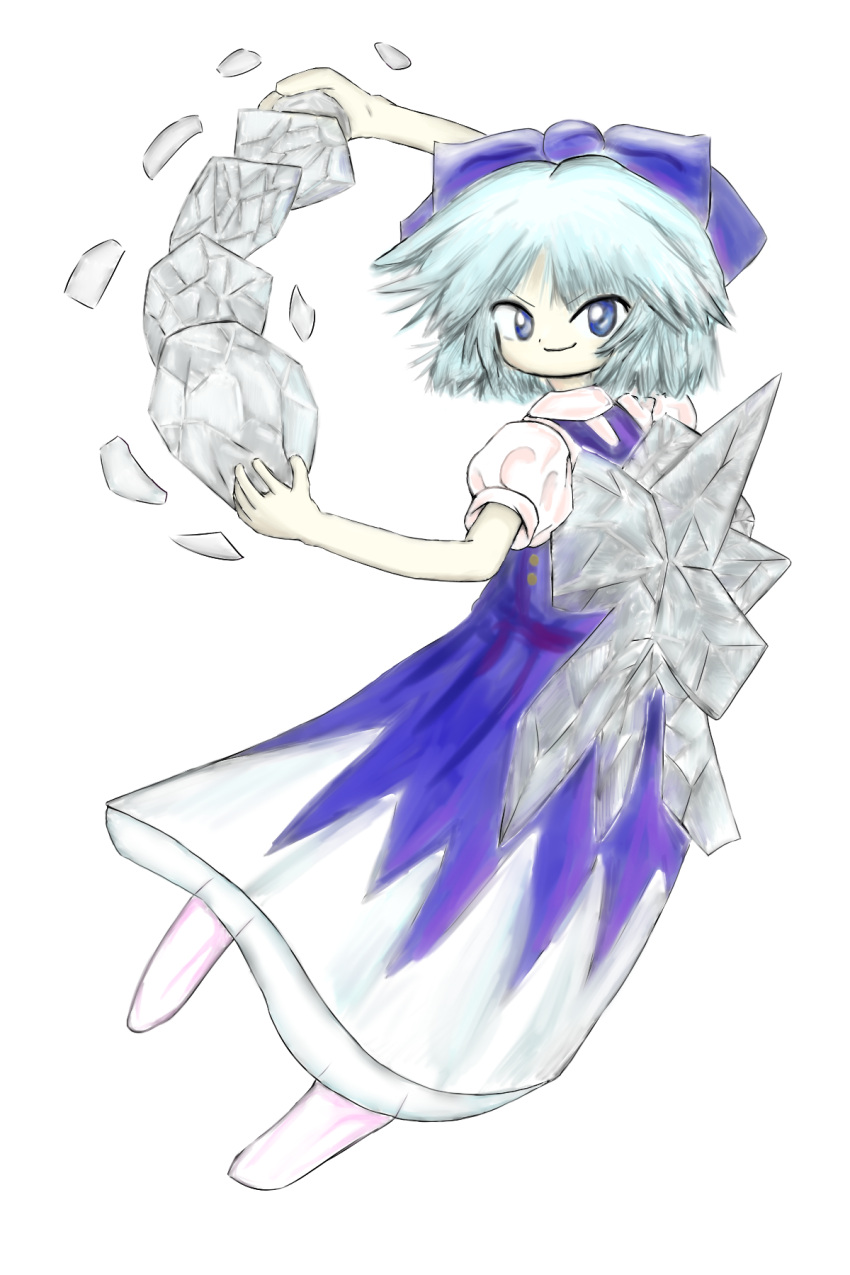 Safebooru - 1girl back blue dress blue eyes blue hair bow cirno cirno ...