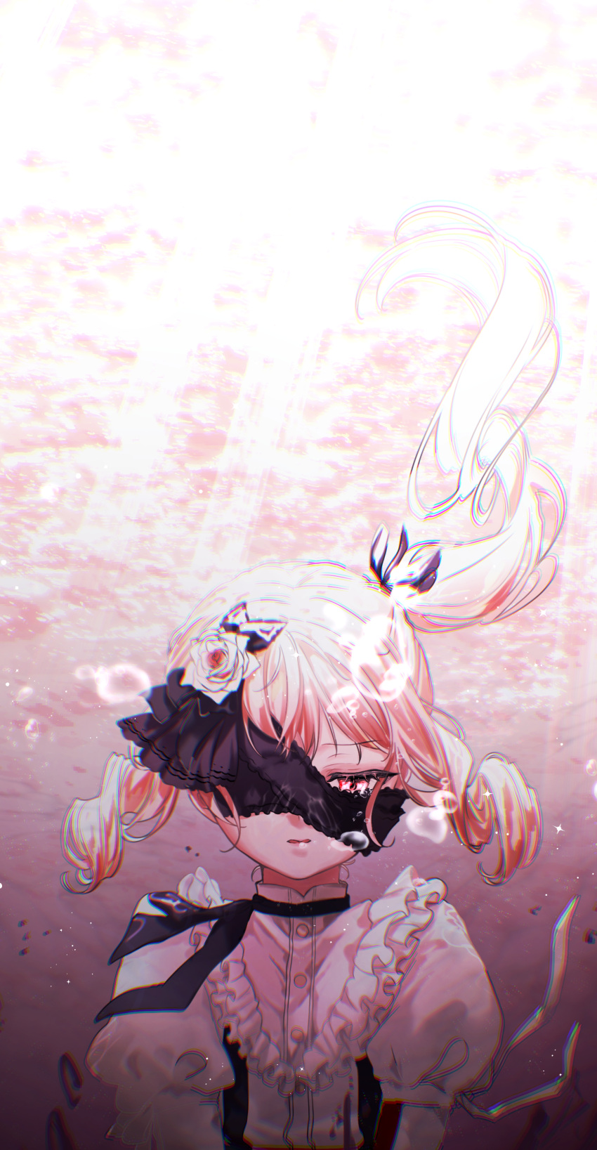 Safebooru - 1other absurdres akiyama mizuki androgynous black blindfold blindfold bubble ...