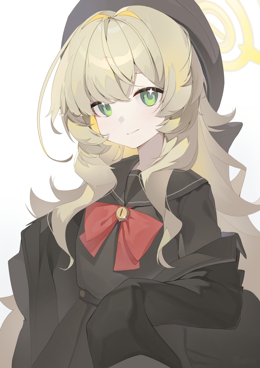 Safebooru - 1635919987 1girl absurdres beret black coat black hat black sailor collar black ...