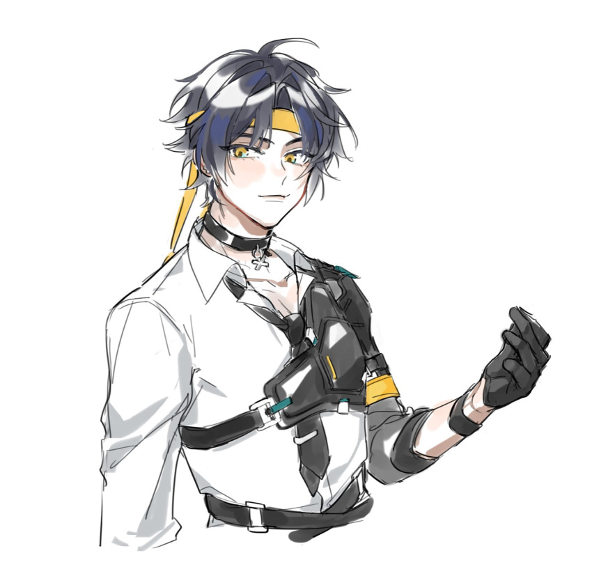 Safebooru - 1boy 1girl ahoge asaba harumasa black gloves closed mouth gloves hair between eyes ...