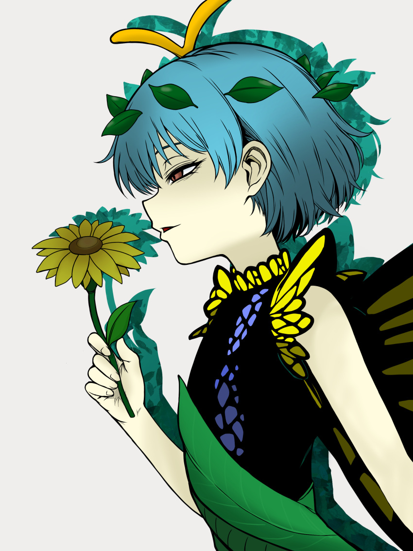 Safebooru 1girl Absurdres Bare Shoulders Black Shirt Blue Hair