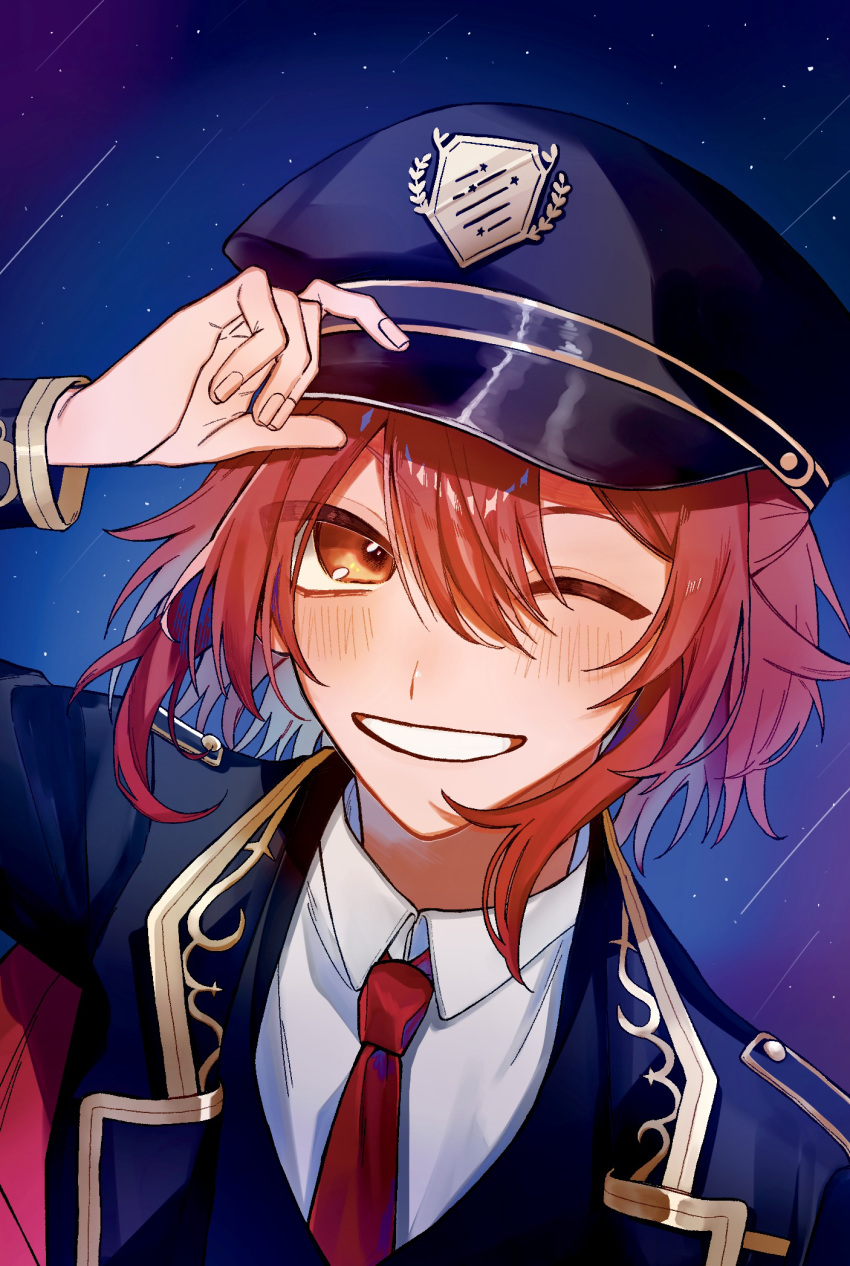 Safebooru - 1boy adjusting clothes adjusting headwear bishounen blush ...