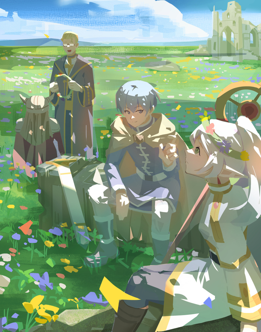 Safebooru - absurdres blue sky dwarf eisen (sousou no frieren) elf ...