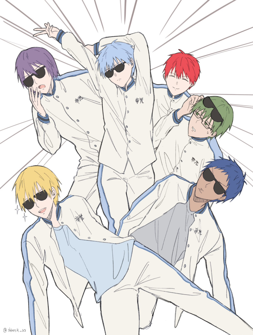 Safebooru 6boys Akashi Seijuurou Aomine Daiki Arm Support Arms Up 8801