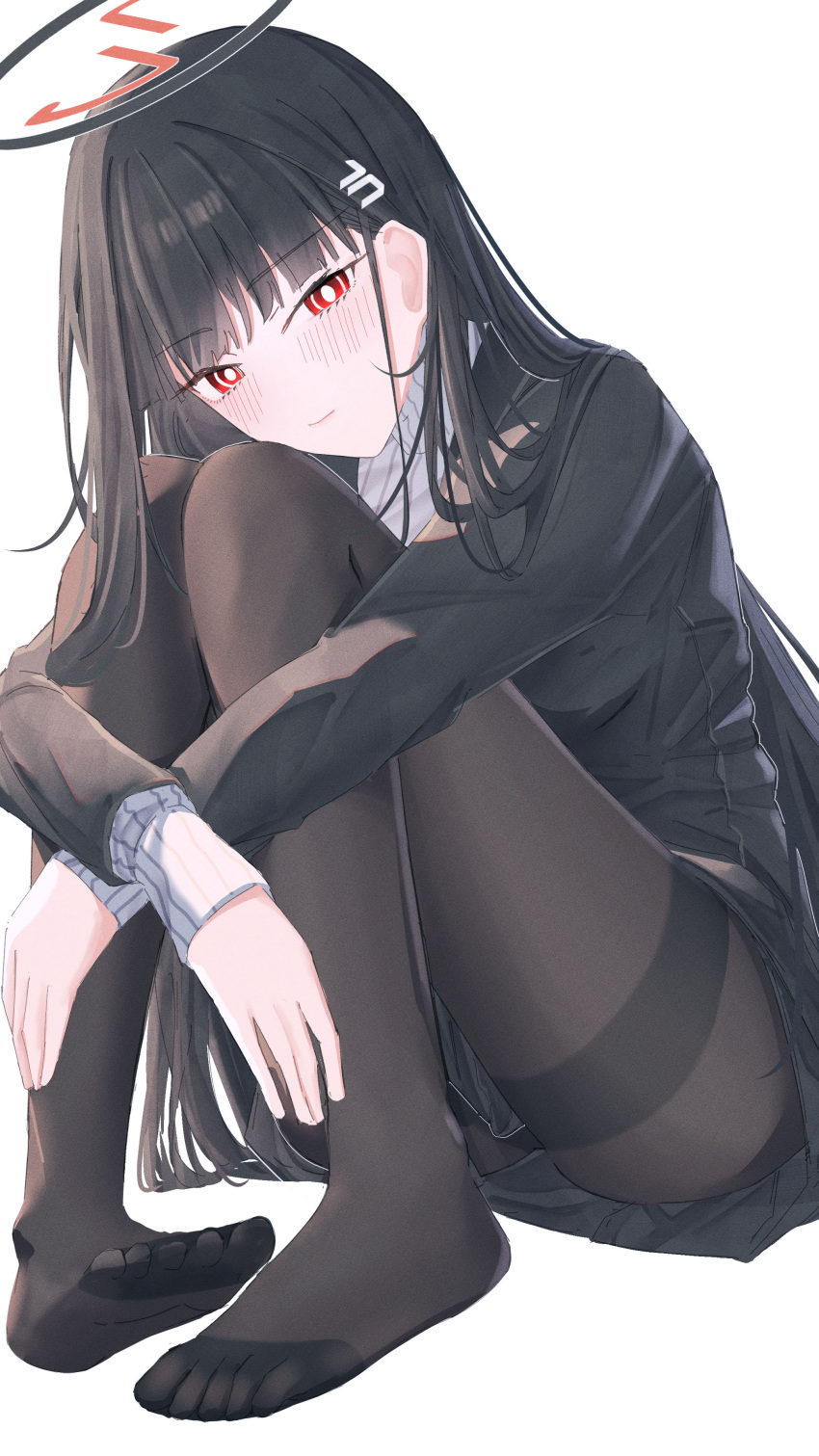 Safebooru - 1girl absurdres black hair black pantyhose blazer blue archive blush bright pupils ...