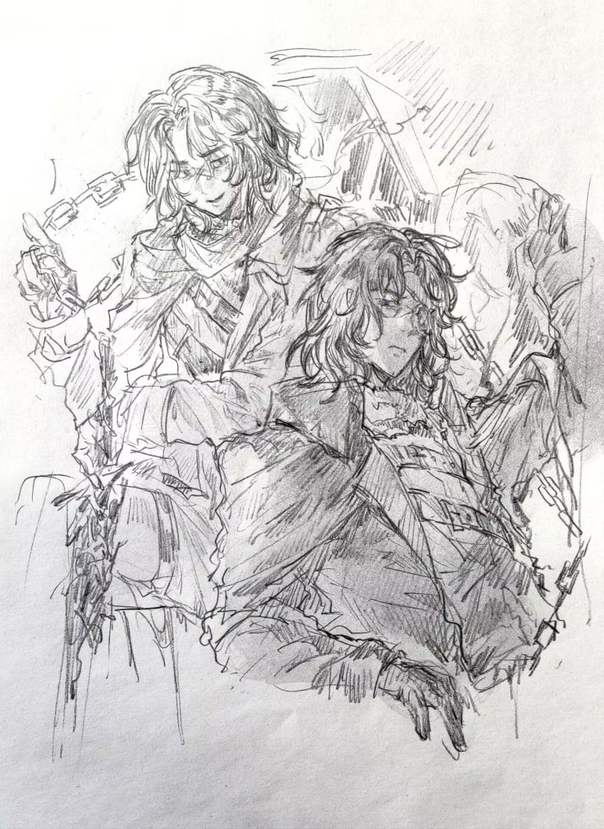 Safebooru - 2boys chain coat dual persona erlking heathcliff (project ...