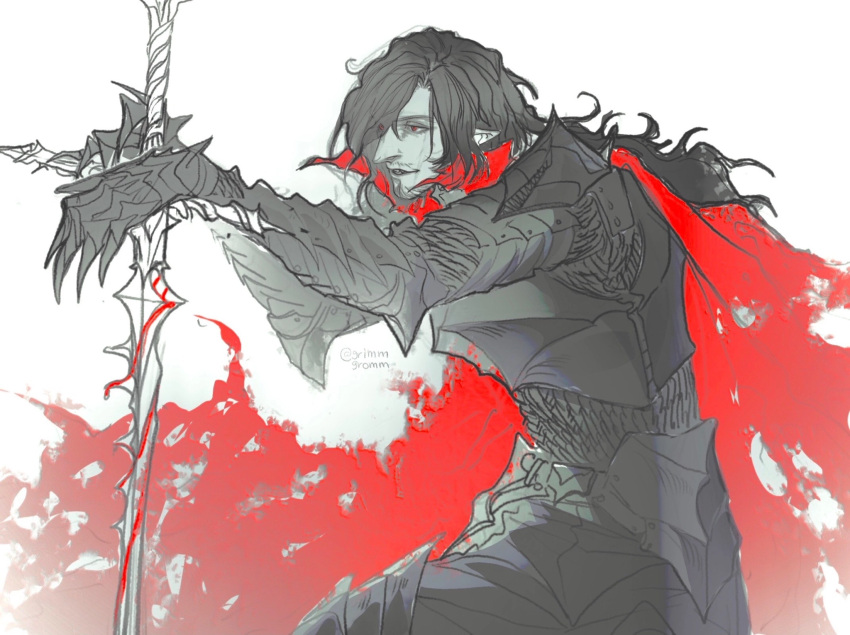 Safebooru - 1boy alucard (hellsing) armor black armor cape full armor grimmgromm hellsing ...