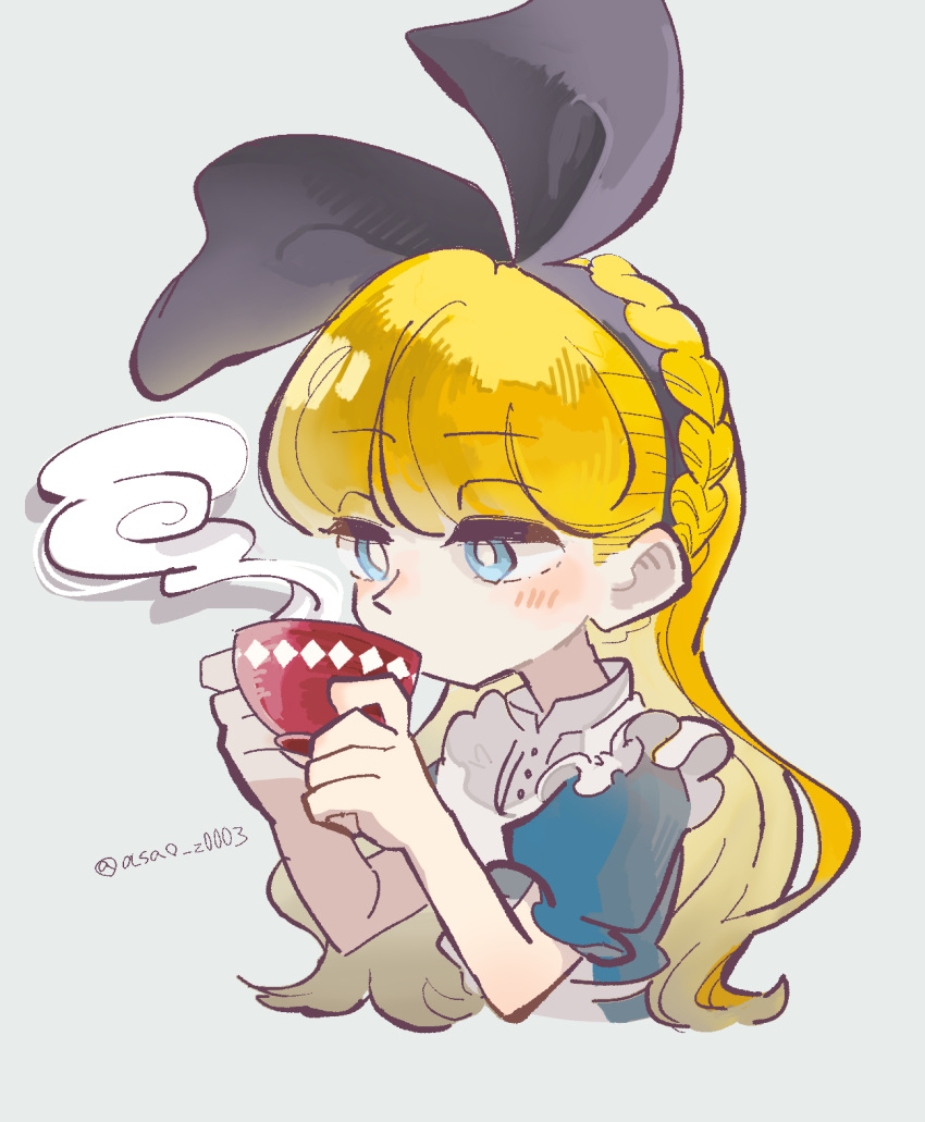 Safebooru - 1girl alice (alice in wonderland) alice in wonderland black bow blonde hair blue ...
