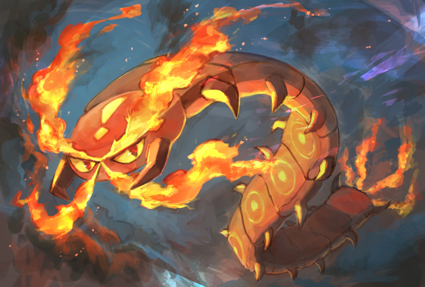 Safebooru - animal focus artist name blue background bug centipede ...