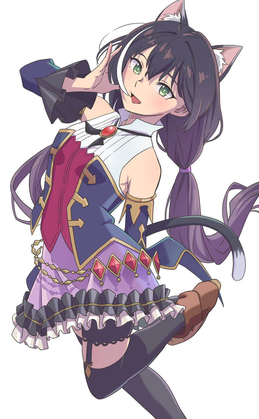 Safebooru - 1girl absurdres animal ear fluff animal ears black ears black hair black tail black ...