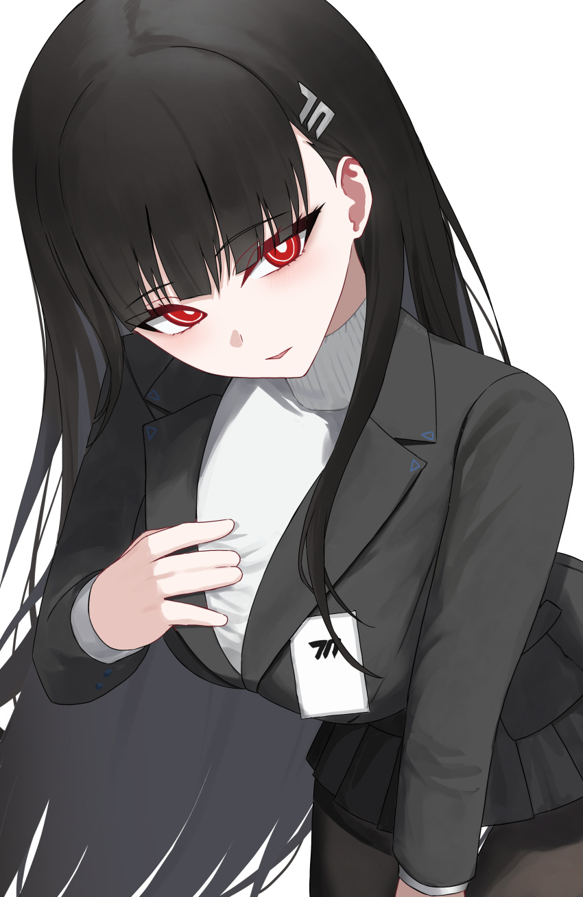 Safebooru - 1girl absurdres anima miko black hair black pantyhose blazer blue archive breasts ...
