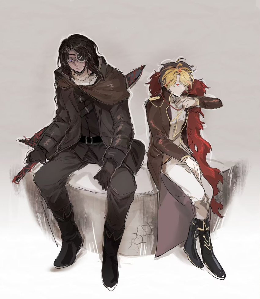 Safebooru - 1boy 1girl black footwear black gloves black pants boots brown jacket brown pants ...