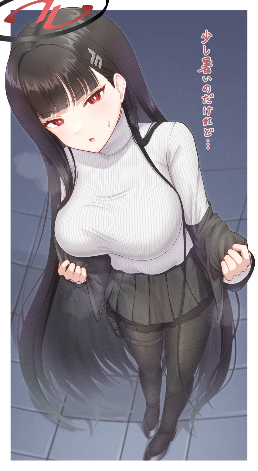 Safebooru - 1girl absurdres black hair black pantyhose blazer blue archive blunt bangs breasts ...