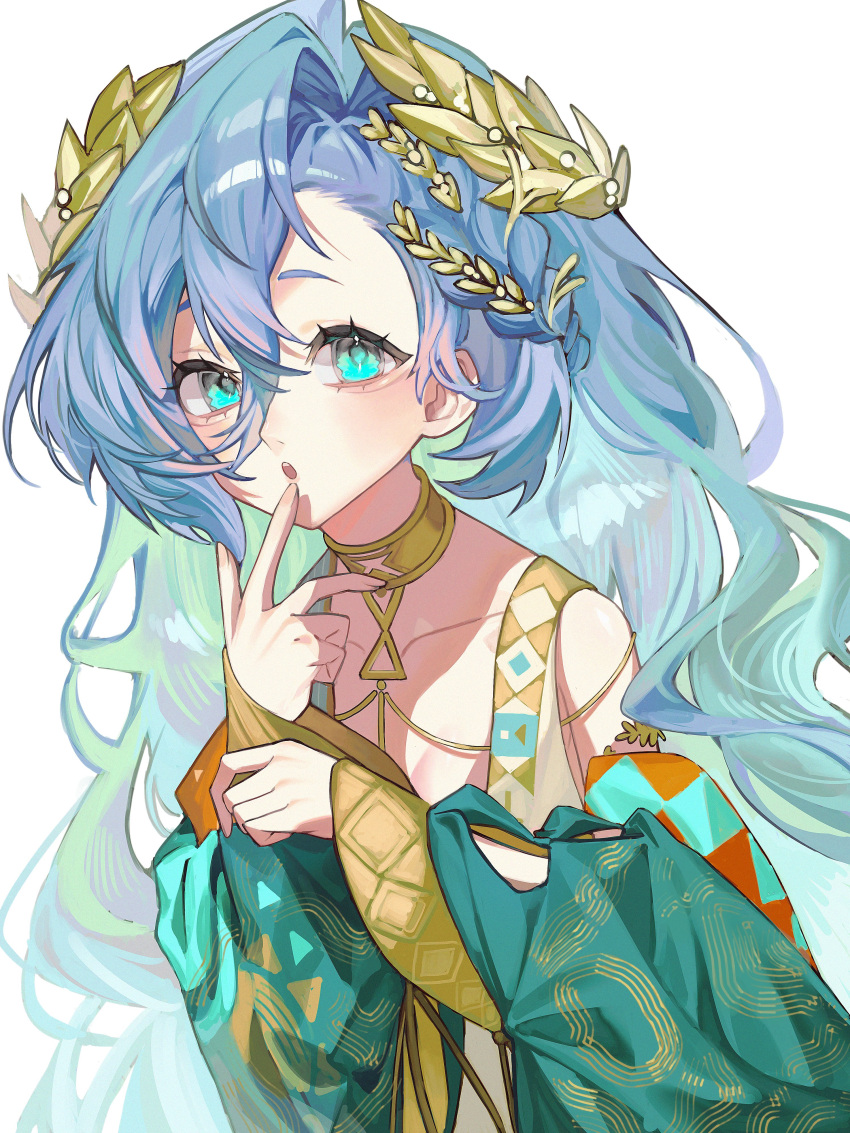 Safebooru - 1girl 37 (reverse:1999) :o absurdres ancient greek clothes bare shoulders blue eyes ...