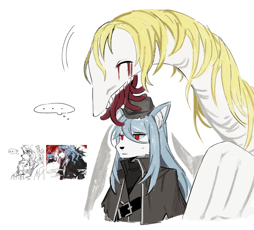 Safebooru - 1boy 1girl asdf1211950 belt black belt black souls black souls 2 black sweater blood ...