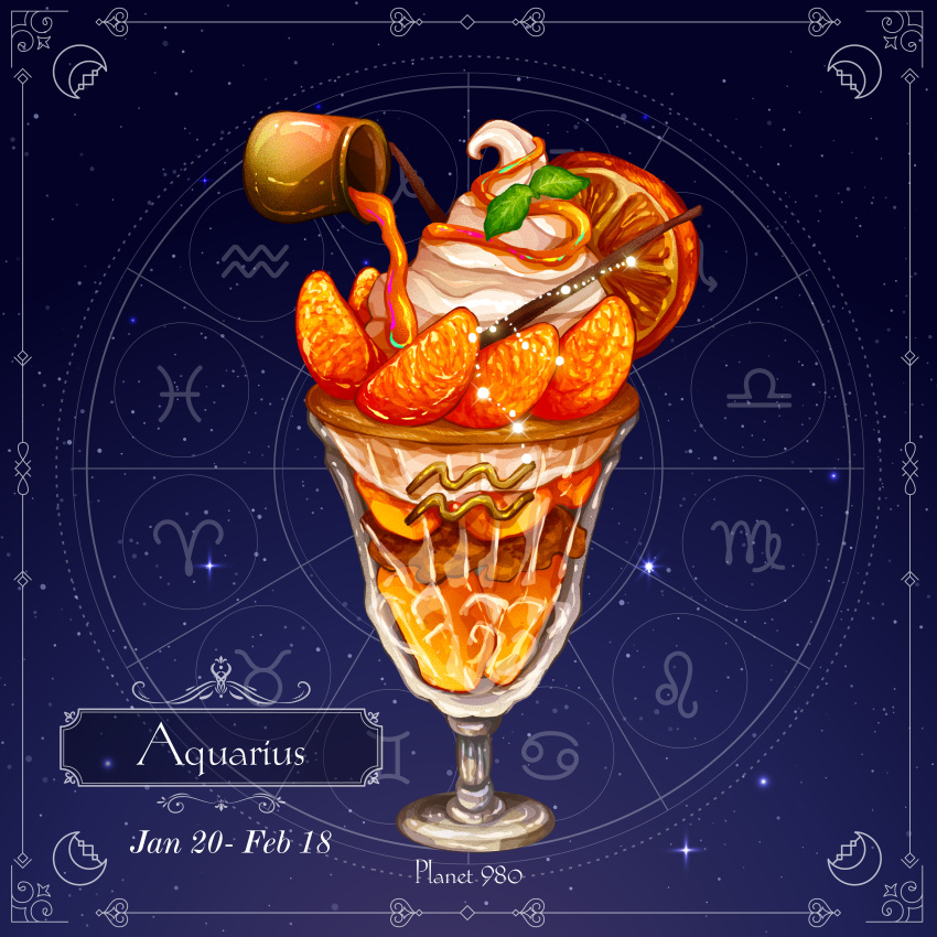 Safebooru - absurdres aquarius (symbol) caramel chocolate crescent food food focus fruit highres ...