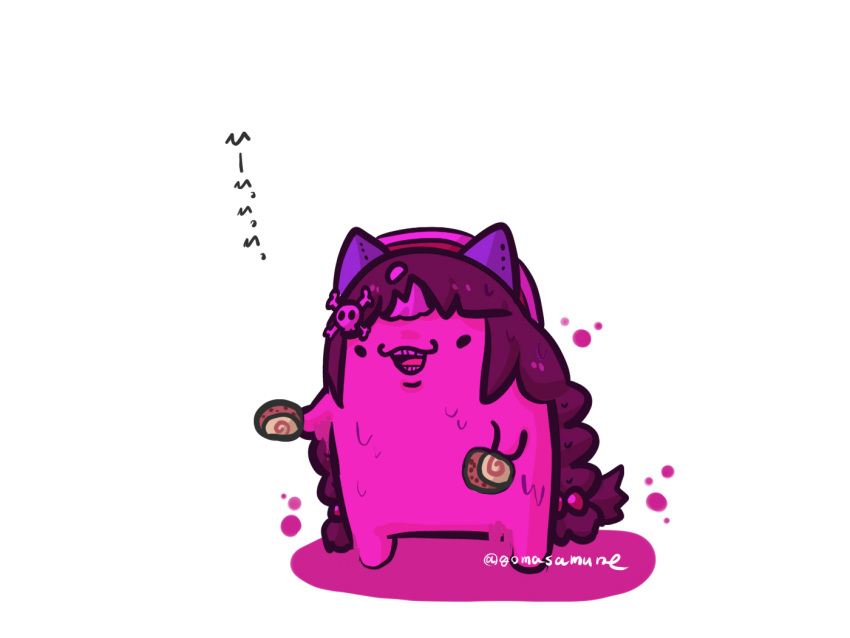 Safebooru - :d animal ears beret braid brown hair food goma (gomasamune ...