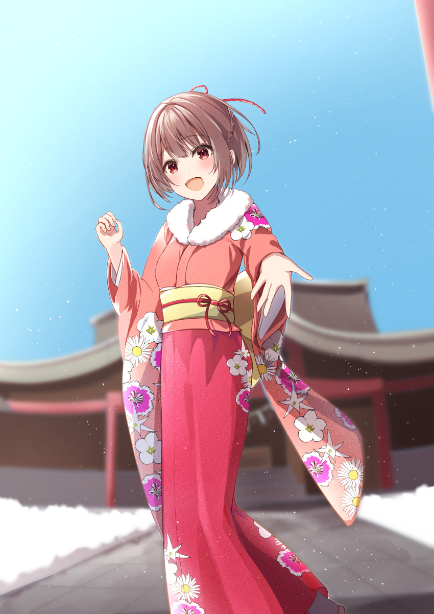 Safebooru - 1girl absurdres architecture blurry blurry background braid ...