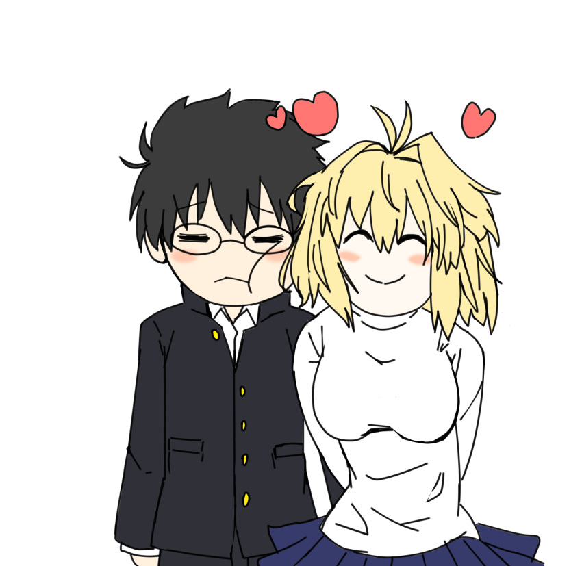 Safebooru - 1boy 1girl ahoge arcueid brunestud arms behind back black ...