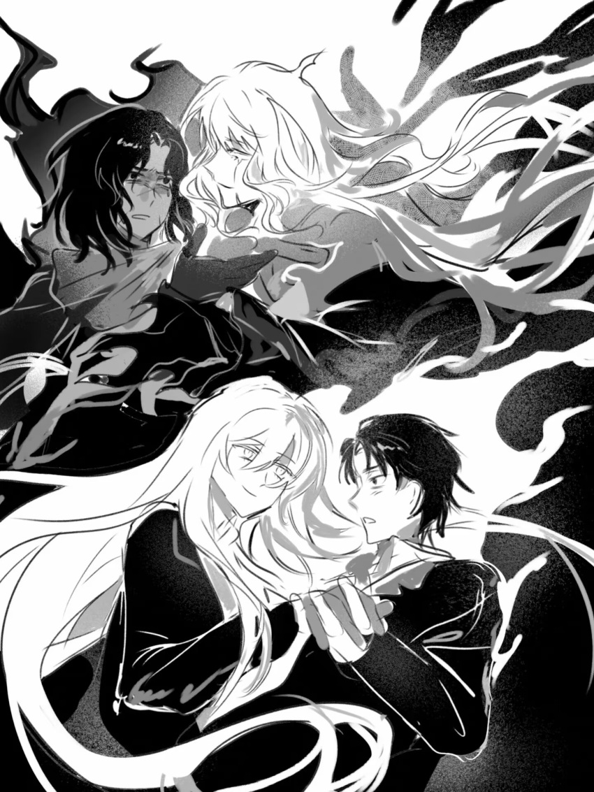 Safebooru - 2boys 2girls angelica (project moon) closed mouth coat ...