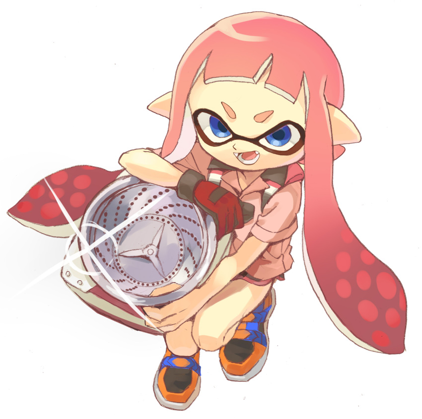 Safebooru - 1girl black shorts blue eyes blunt bangs collared shirt ...