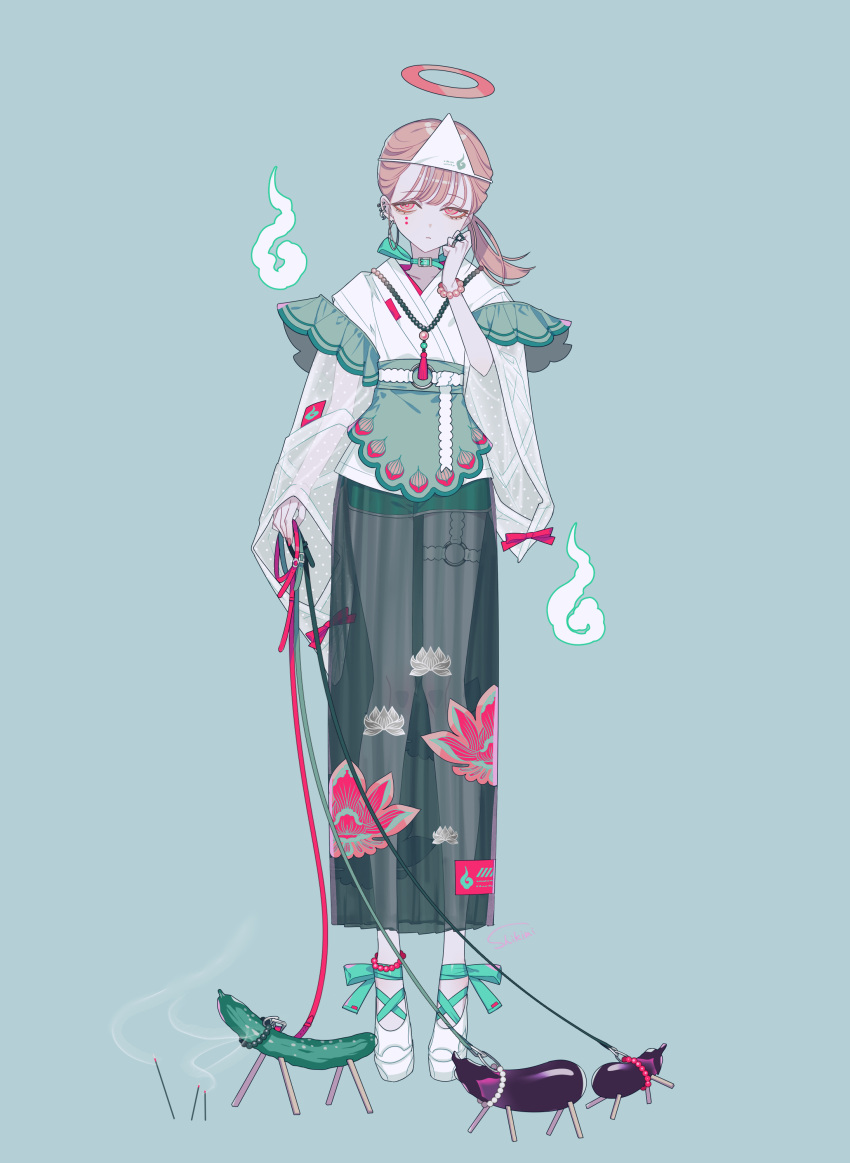 Safebooru - 1girl absurdres apron collar expressionless flower ghost ...