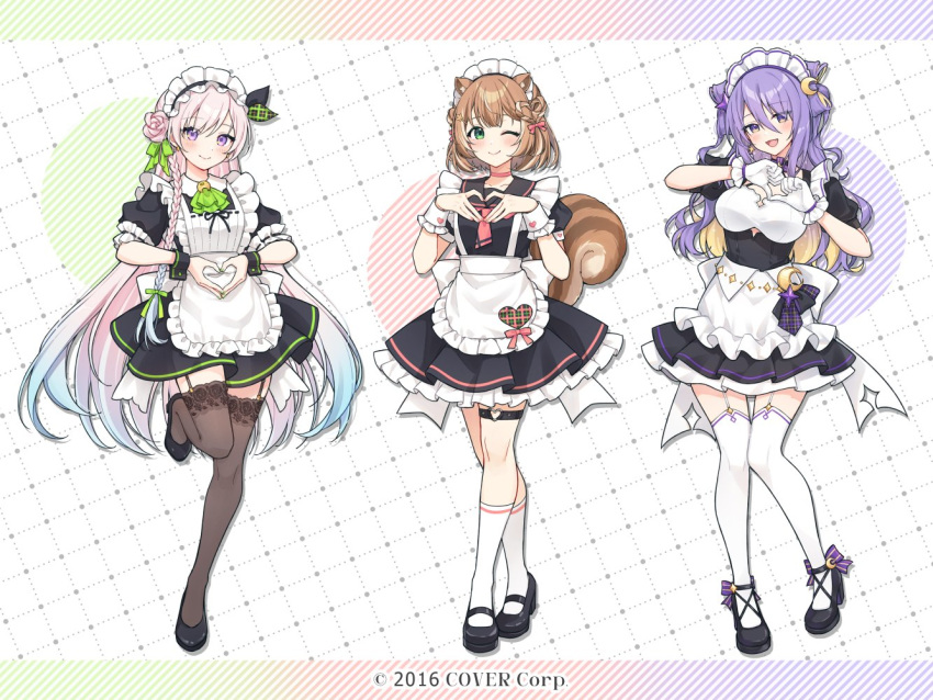 Safebooru - 3girls 4-finger heart hands airani iofifteen alternate ...