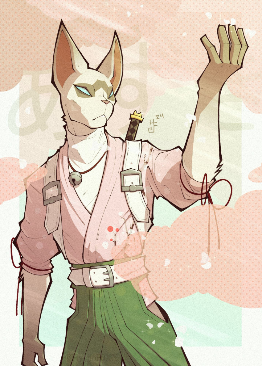 Safebooru - 1boy animal ears artist logo azuki (fortnite) bell cat boy ...