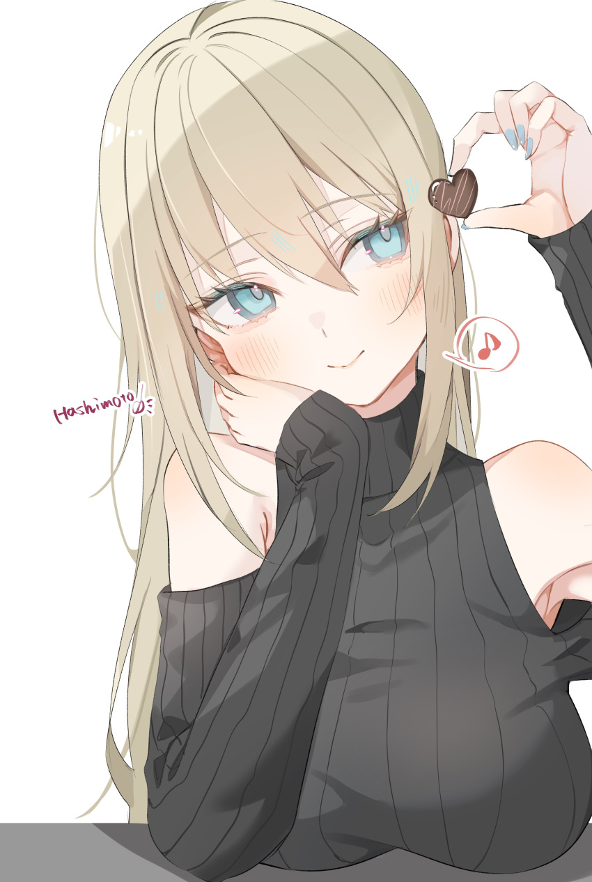 Safebooru - 1girl absurdres alternate costume armpits bismarck (kancolle) black sweater blonde ...