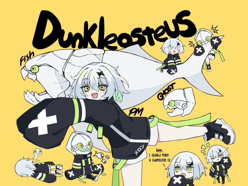 Safebooru - 1girl :d ^^^ absurdres armor biting biting another's tail black jacket black shoes ...