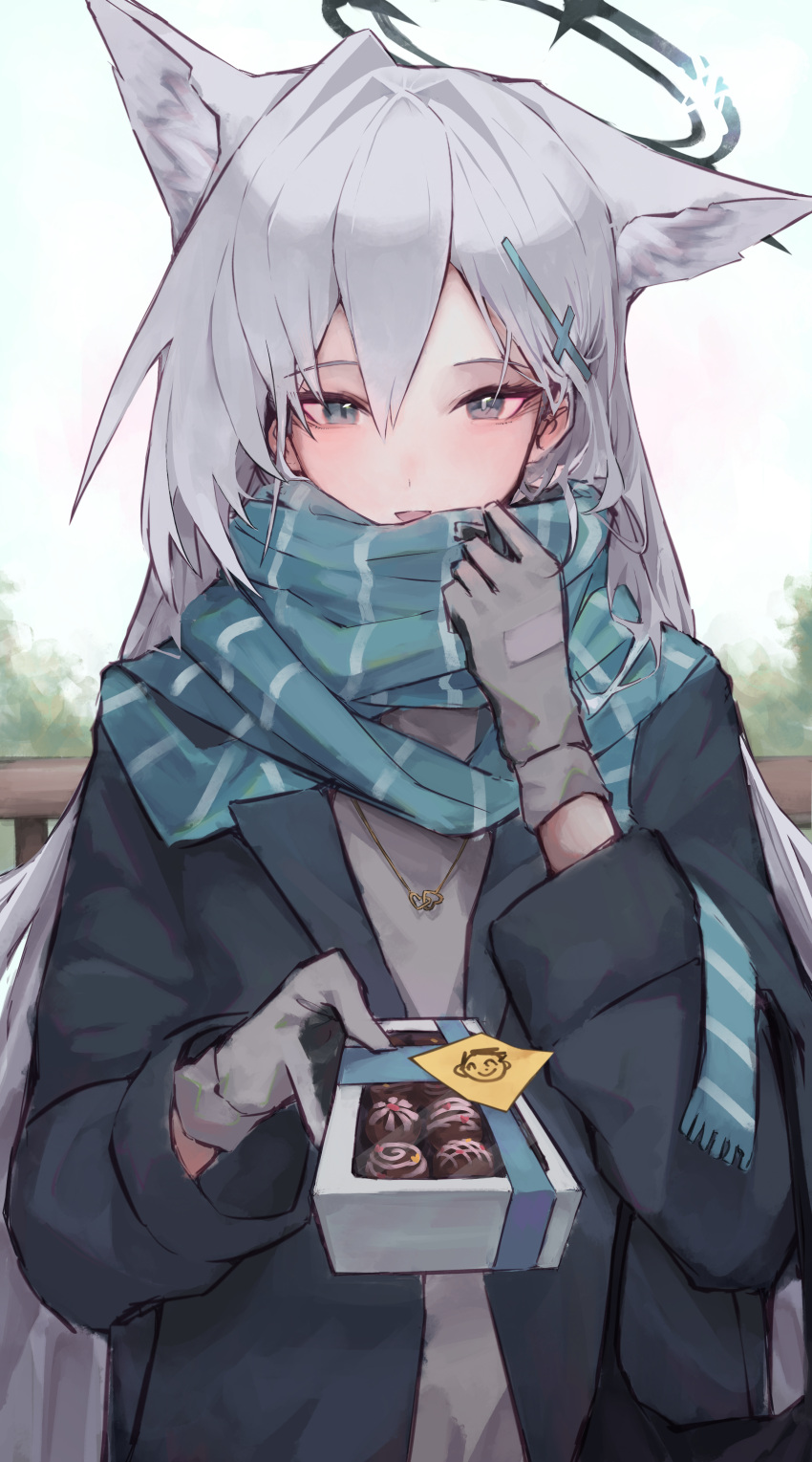 Safebooru - 1girl absurdres animal ear fluff animal ears bag black jacket blue archive blue eyes ...