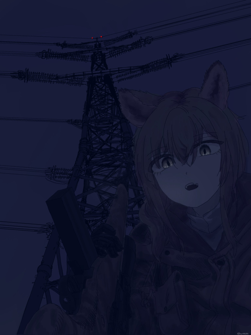 Safebooru - 1girl animal ears battle rifle black gloves brown coat ...