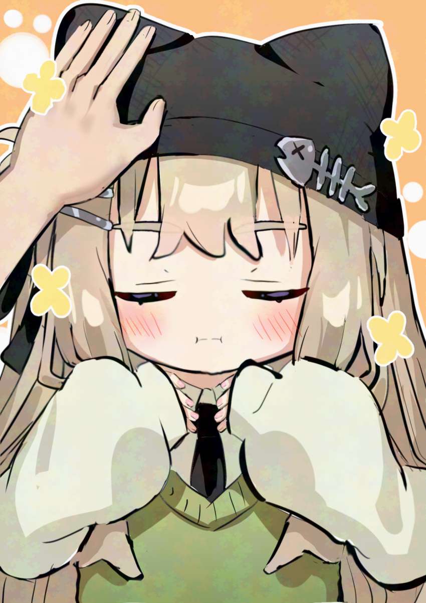 Safebooru - 1boy 1girl :i adversarial noise animal ears animal hat beanie black hat black ...