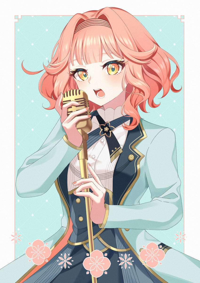 Safebooru - 1girl absurdres aqua background aqua corset aqua jacket ...