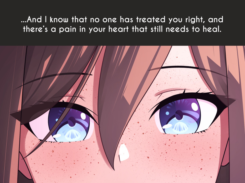 Safebooru 1girl Blue Eyes Brown Hair Close Up Commentary English 3496