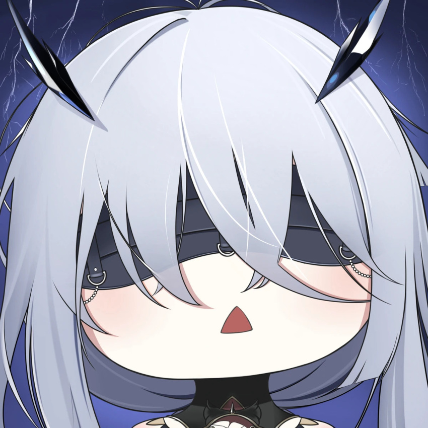 Safebooru - 1girl azur lane blindfold fancy (azur lane) long hair open mouth quancy triangle ...