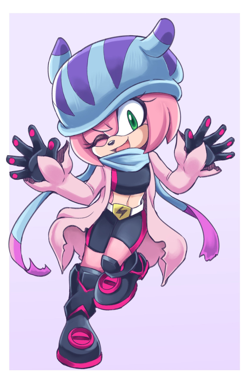 Safebooru - absurdres amy rose belt boots cosplay digimon gloves green ...