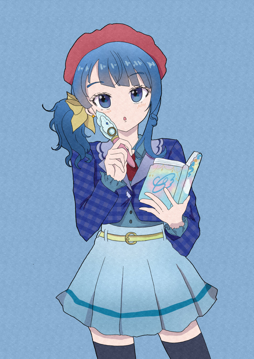 Safebooru - 1girl :o absurdres alternate costume alternate hairstyle belt beret black thighhighs ...