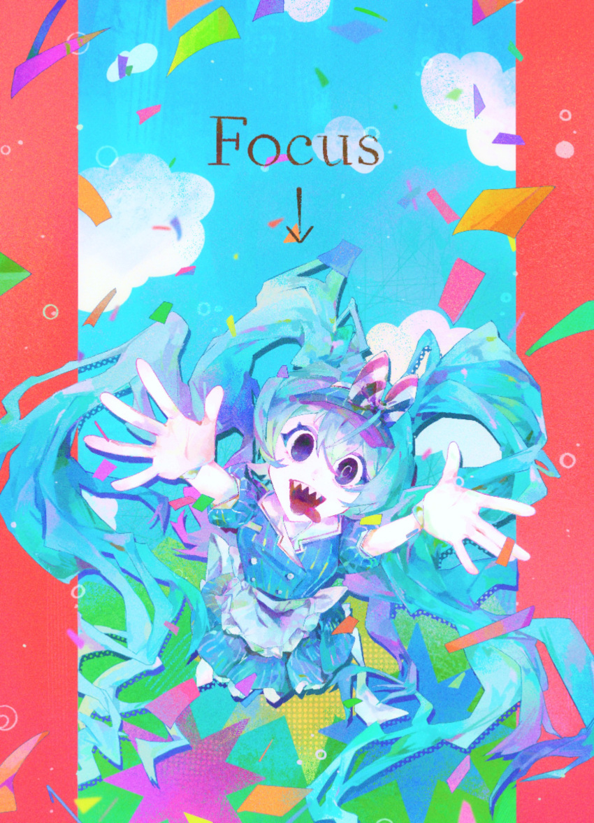 Safebooru - 1girl black eyes blue dress blue hair dress hat hatsune ...