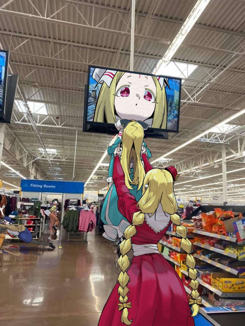 Safebooru - 4girls absurdres banana peel black hair blonde hair blue ...