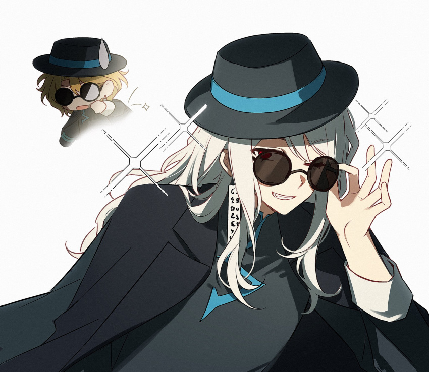 Safebooru - 1boy 1girl black coat black dress black hat coat coat on ...