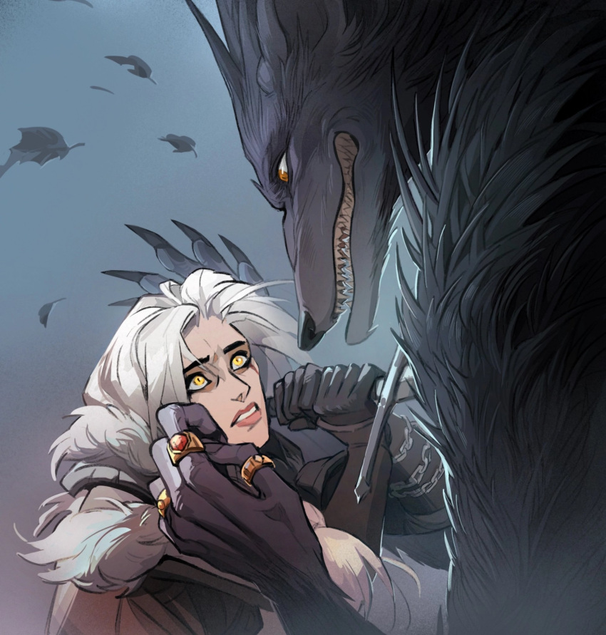 Safebooru - 1boy 1girl black gloves ciri furry furry male gloves ...