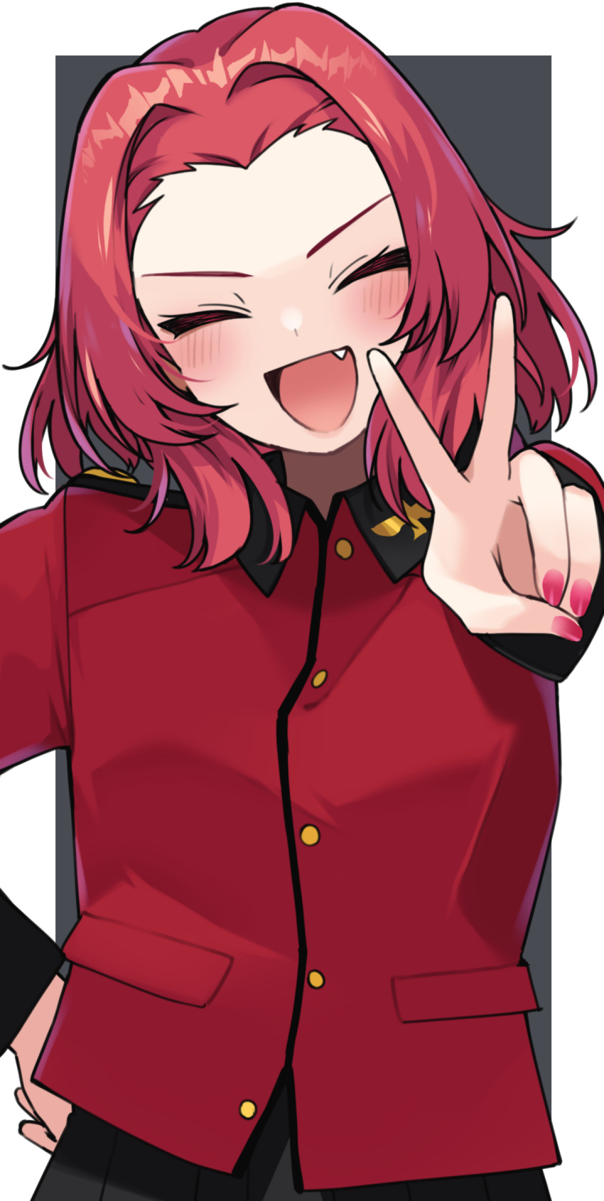 Safebooru - 1girl absurdres black skirt facing viewer fang girls und ...