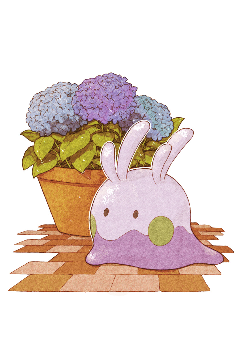Safebooru - closed mouth commentary request flower flower pot full body goomy highres hydrangea ...